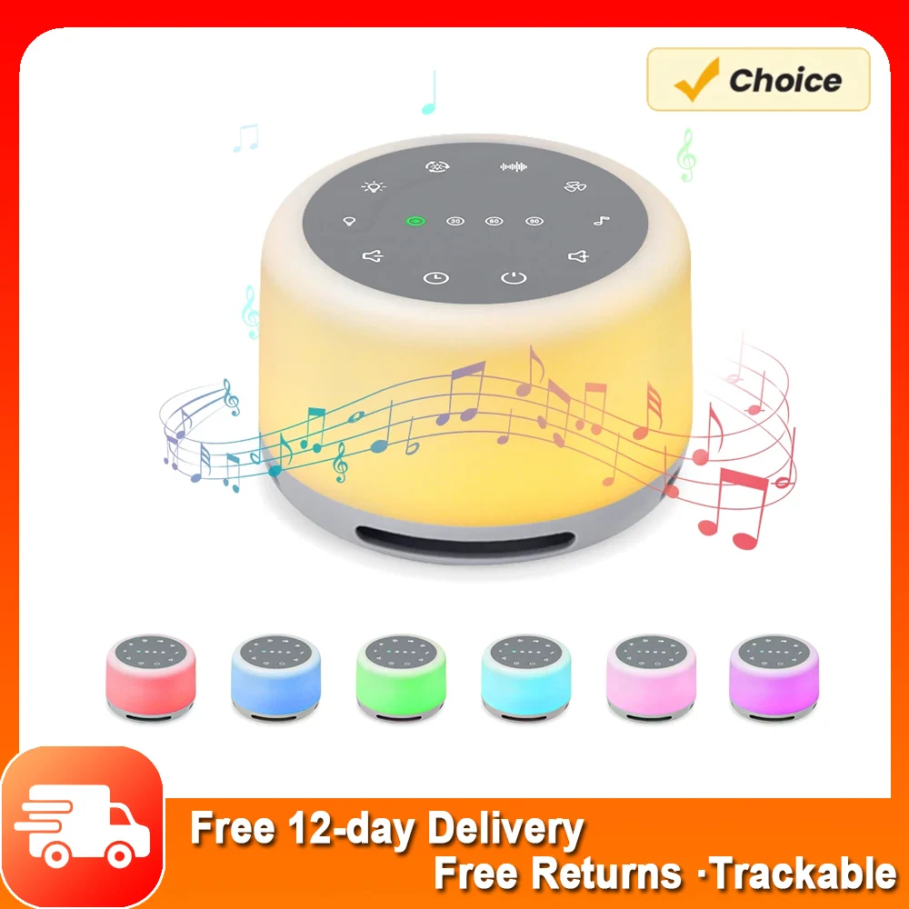 White Noise Sound Machine with Mood Light Natural Sound Machine ...