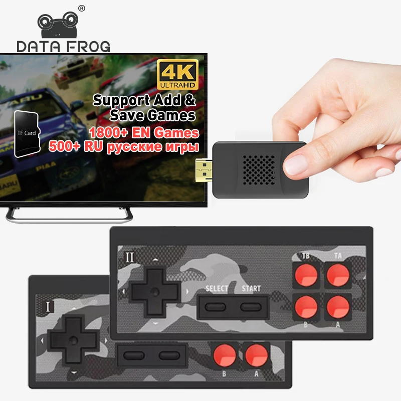 DATA-FROG-4K-Video-Game-Consoles-Build-In-2300-Retro-Game-Stick-For-NES ...
