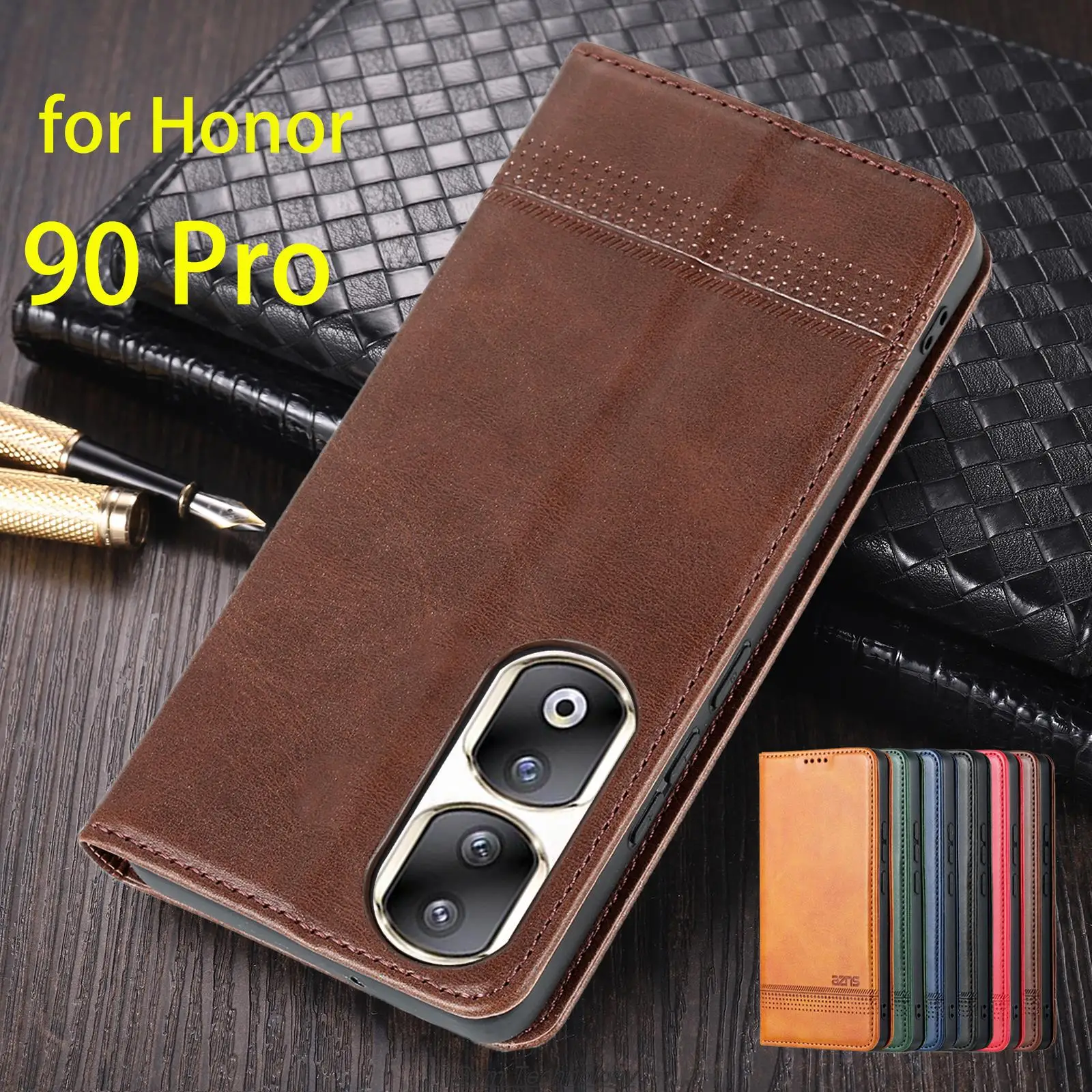 Deluxe-Magnetic-Adsorption-Leather-Fitted-Case-for-Huawei-Honor-90-Pro ...