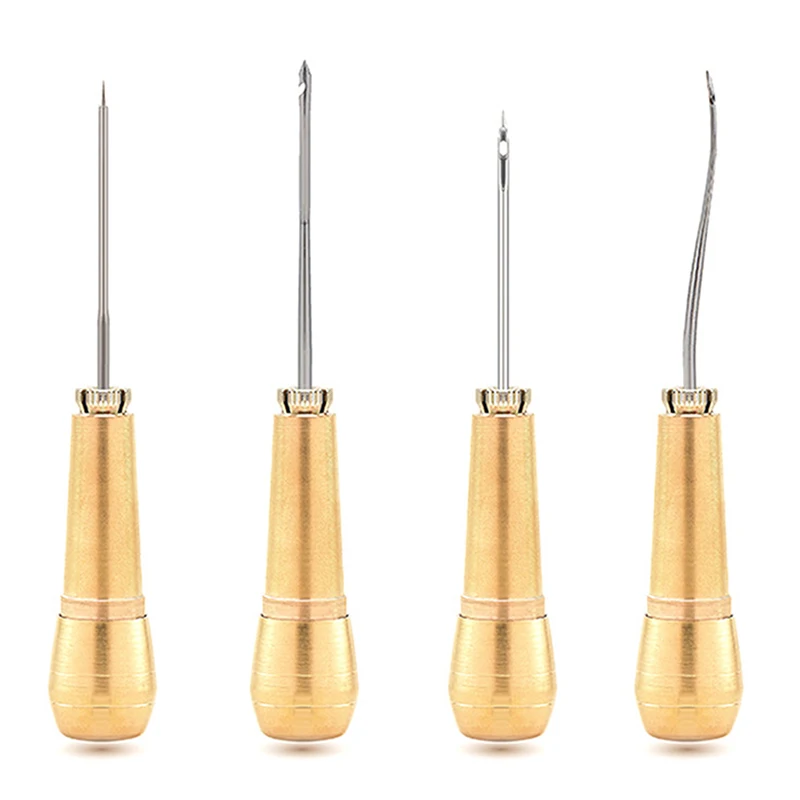 DIY-Leather-Sewing-Kit-Leather-Sewing-Awl-Needle-With-Copper-Handle-Set ...
