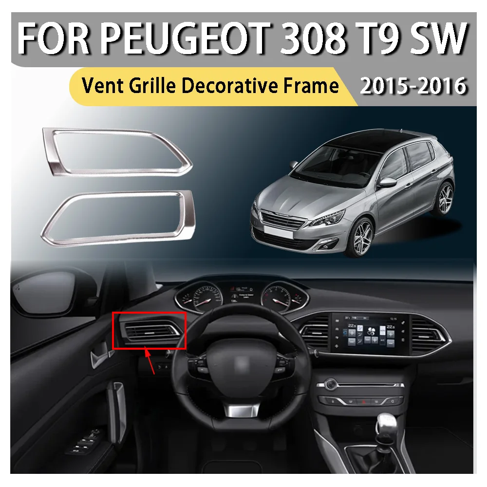 ABS Plastic Cars Accessories Vent Grille Decorative Frame For Peugeot ...