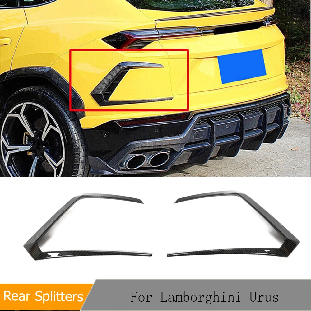 Real-Dry-Carbon-Fiber-Rear-Bumper-Splitters-Canards-Fins-Wing ...
