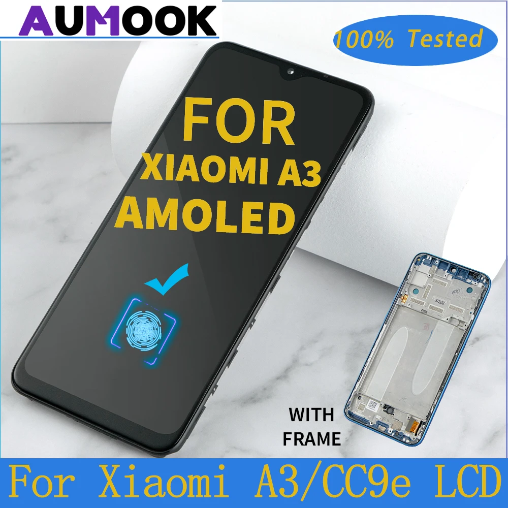 Pantalla táctil LCD Super AMOLED para Xiaomi Mi A3, M1906F9SH, M1906F9SI, CC9E, Mi A3