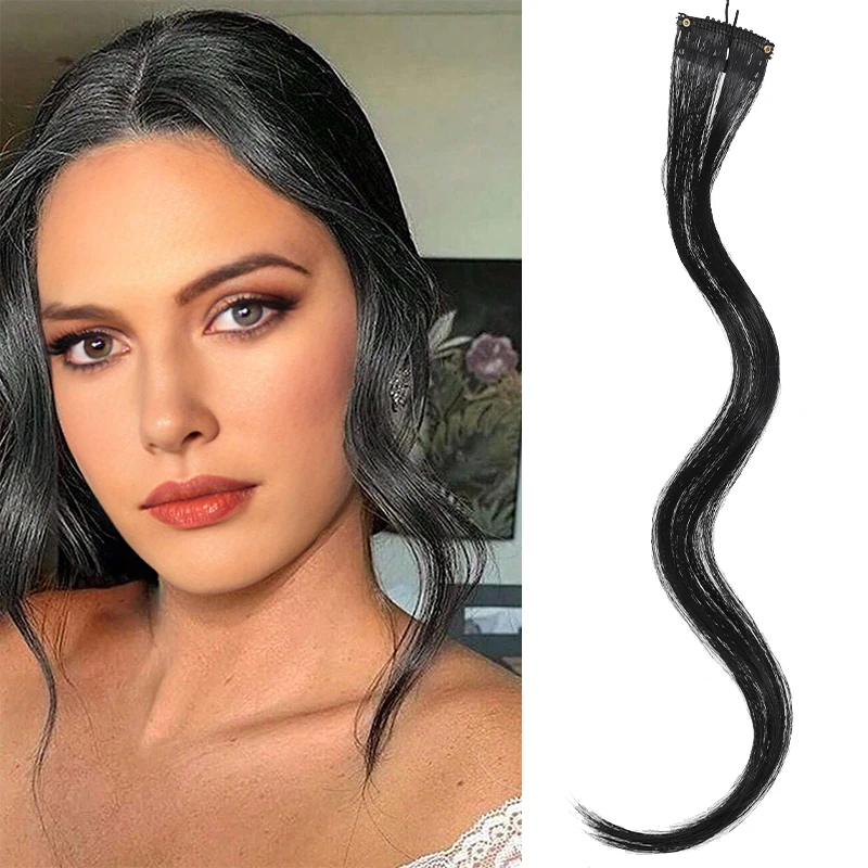 14 inch long beard style side hair with BB clip bangs wig women's ...