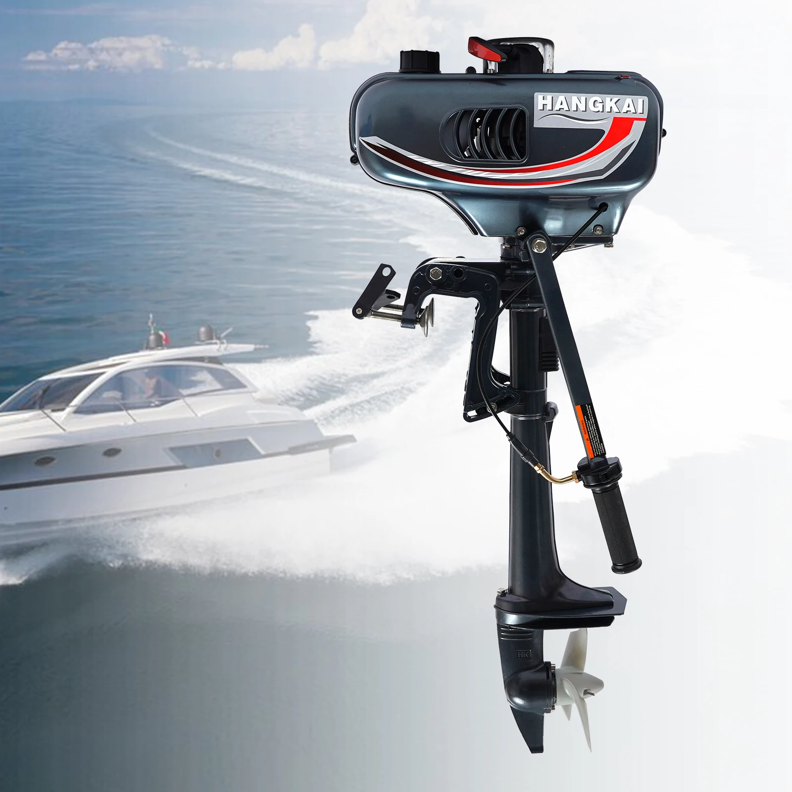 Portable 3.5HP Gasoline Outboard Motor with Adjustable Tilt and Anti ...