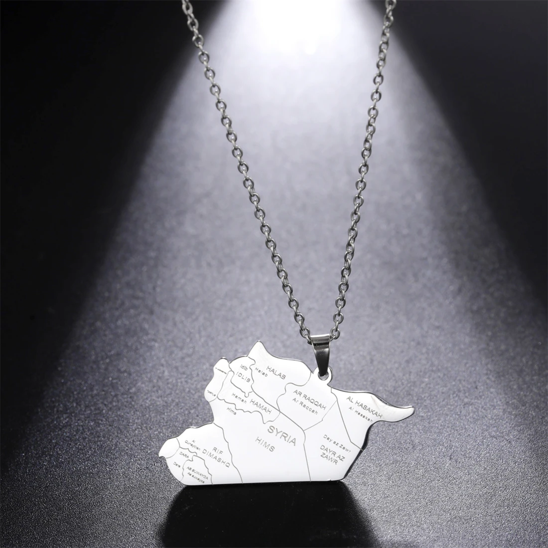 EUEAVAN-Syria-City-Name-Map-Necklaces-for-Women-Men-Gold-Silver-Color ...