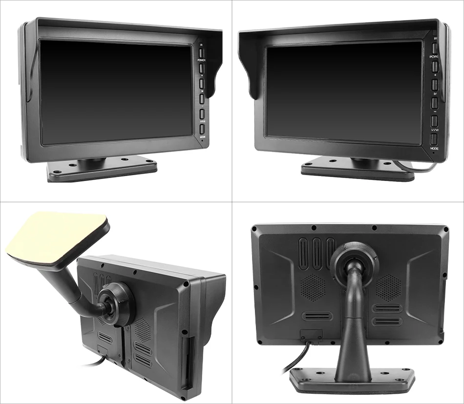 8" AHD 1080P IPS DVR Parking Monitor with 2-Channel Front/Rear View IR ...