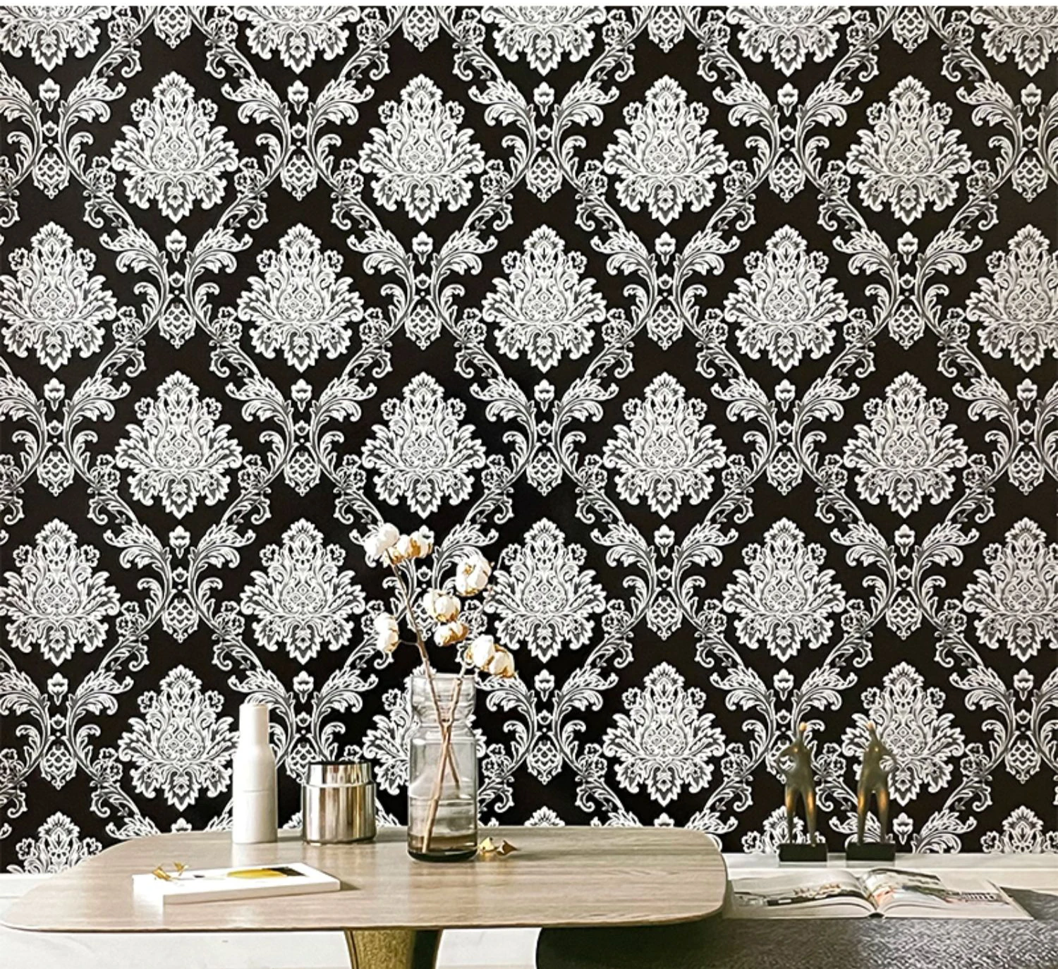 Black And White Damask Backgrounds