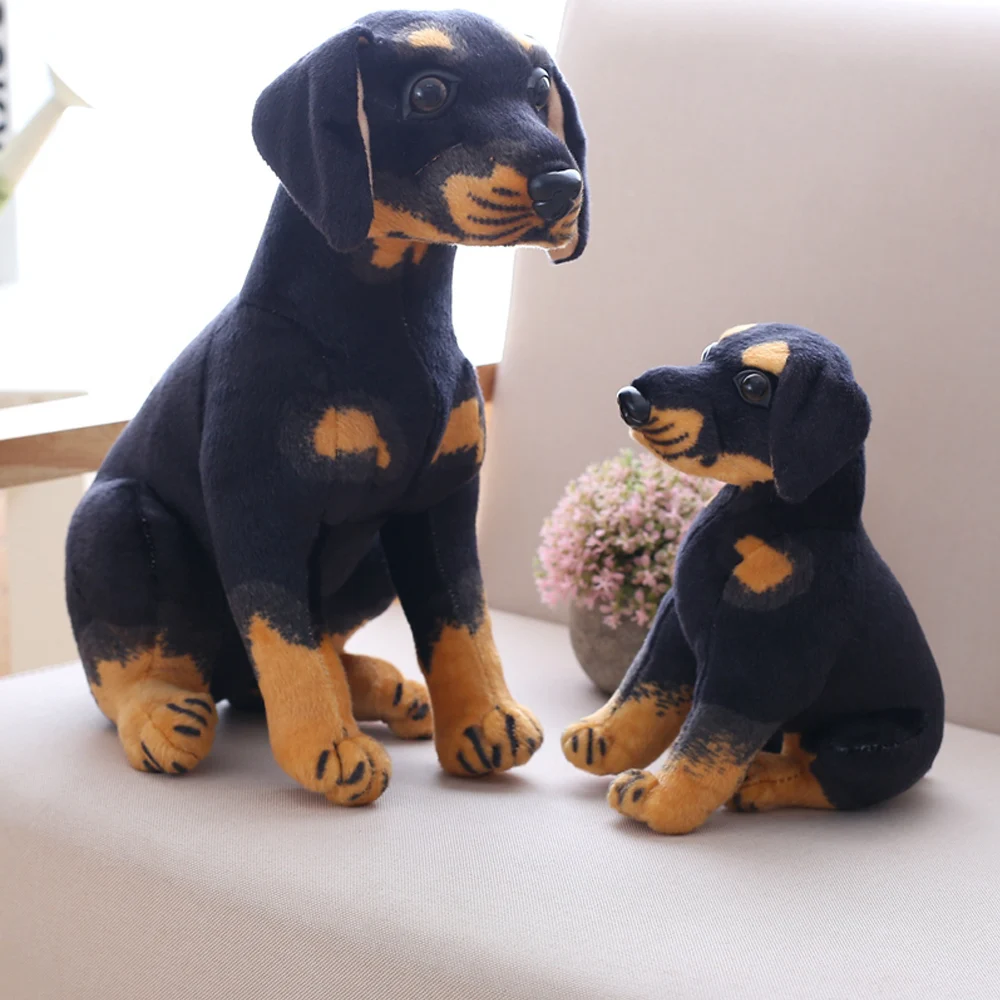 Vivid Lifelike Dog Plush Toys Realistic Stuffed Rottweiler Dog Dolls ...