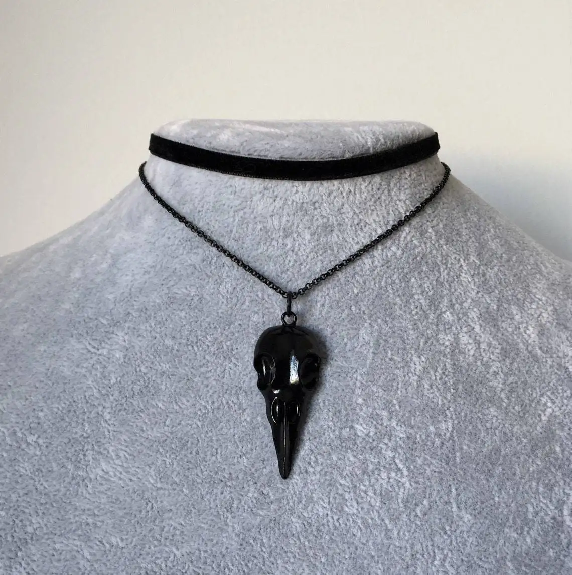 Gothic-Mystery-Raven-Skull-Charm-Choker-for-Women-Fashion-Witch ...