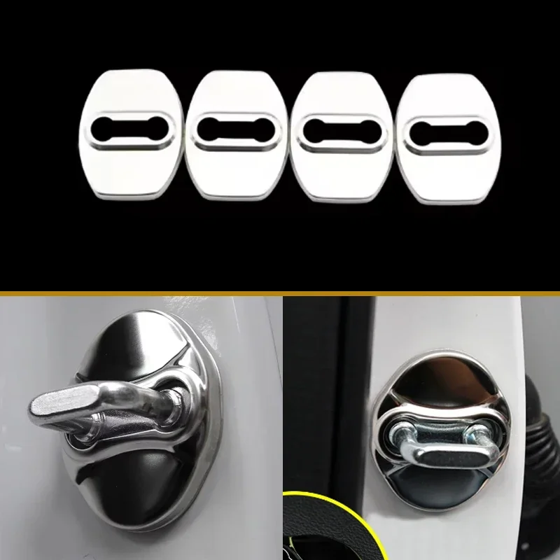 Aço inoxidável Car Door Lock Protector Capa, Acessórios para Kia ...