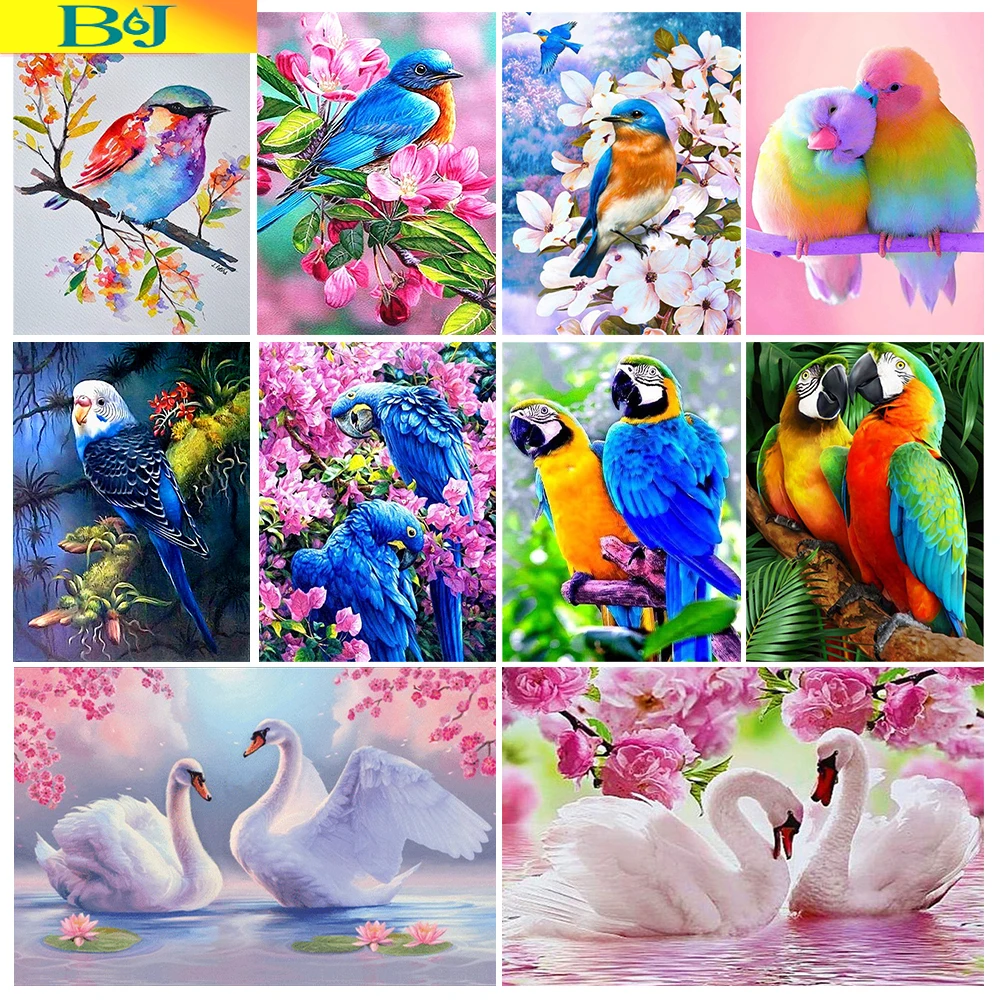 Bird 5D DIY Diamond Painting Parrot Swan Diamond Embroidery Painting ...