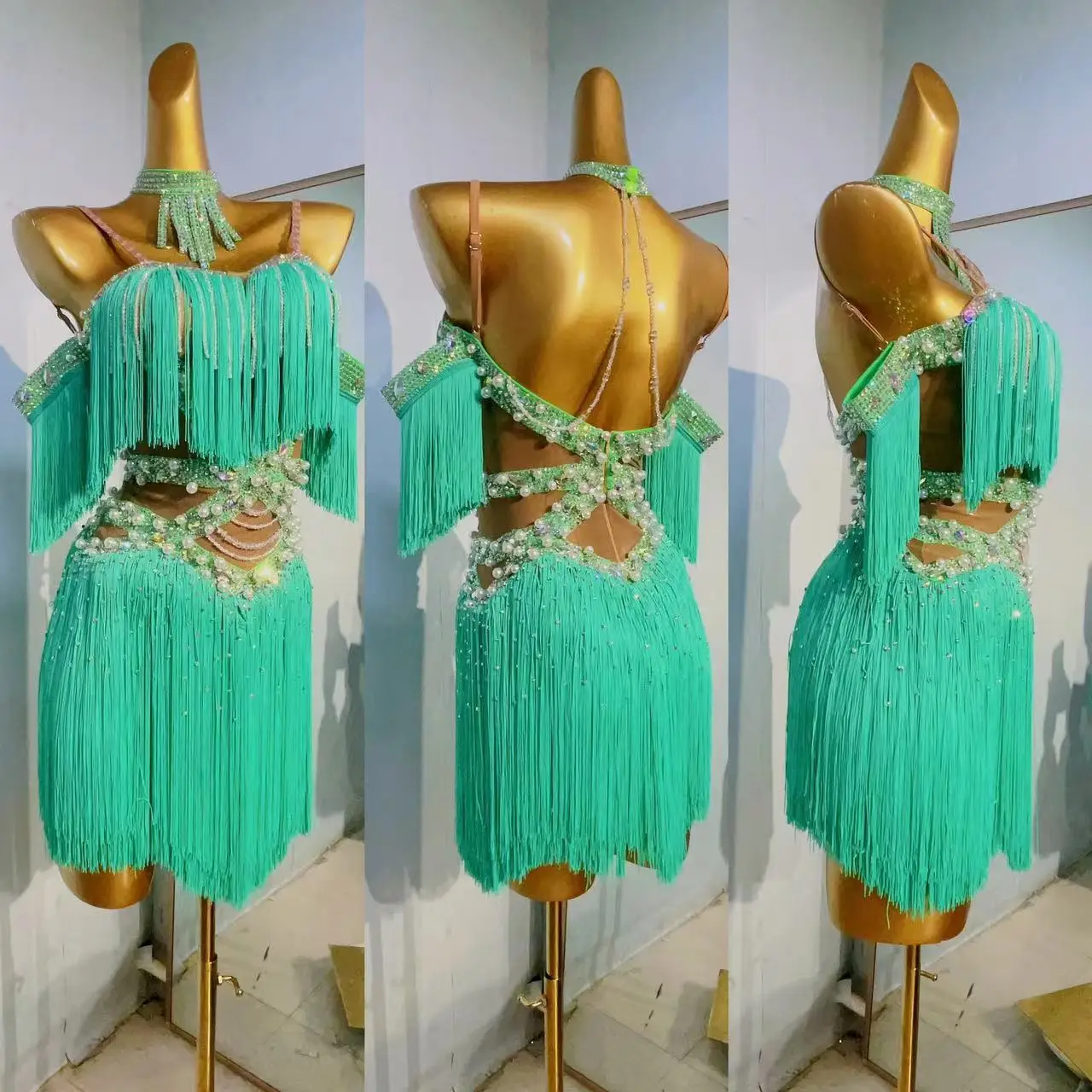 Latin-Dance-Professional-dress-High-end-Custom-Handmade-Tassel-Samba ...