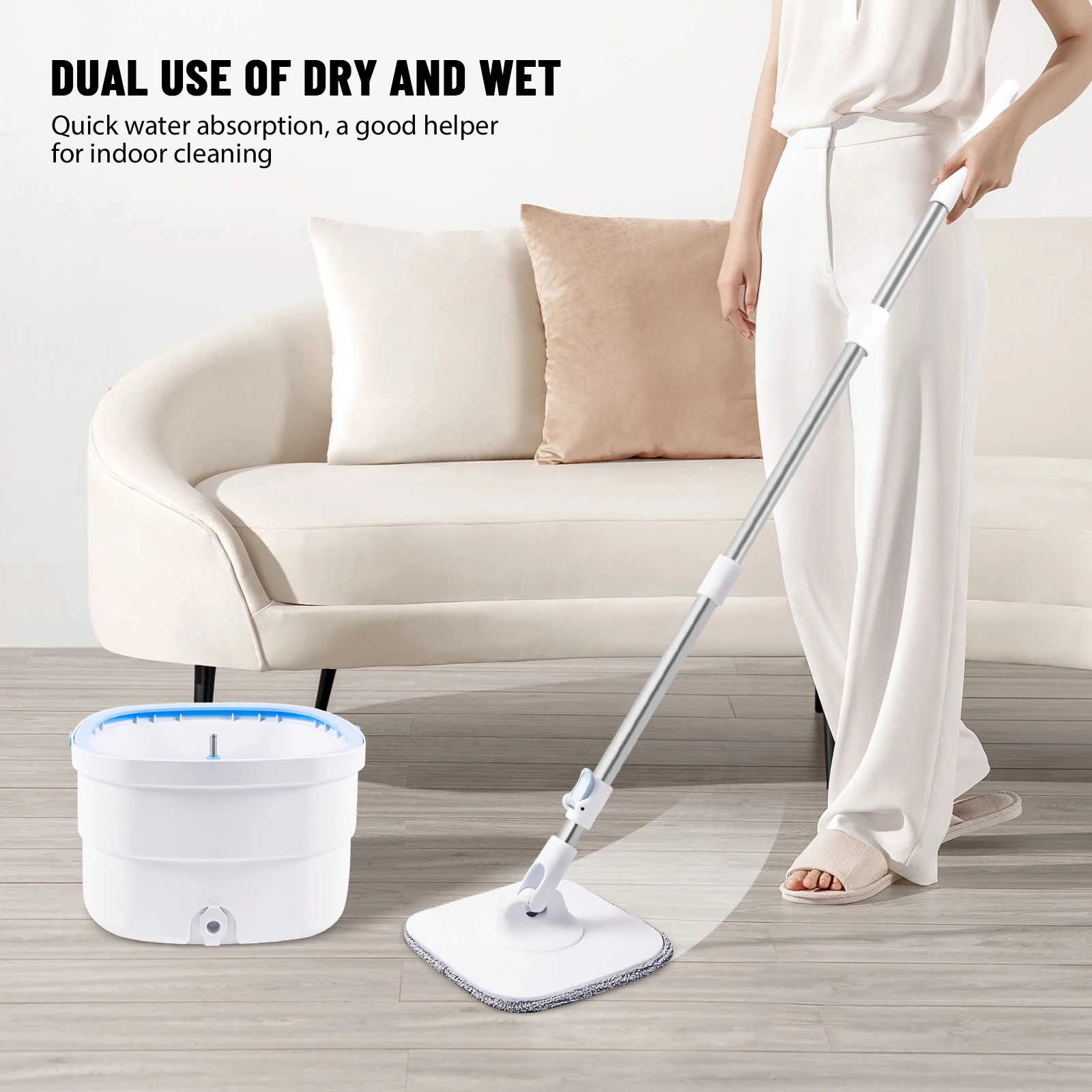 BRIEFNESS 360° Turbo Centrifugal Spin Mop and Bucket Tool Set, Home ...
