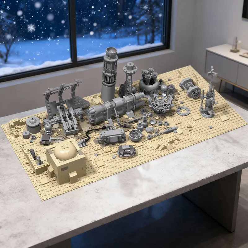 933pcs MOC Tatooine Mos Eisley Junkyard Star Battle Model Building ...