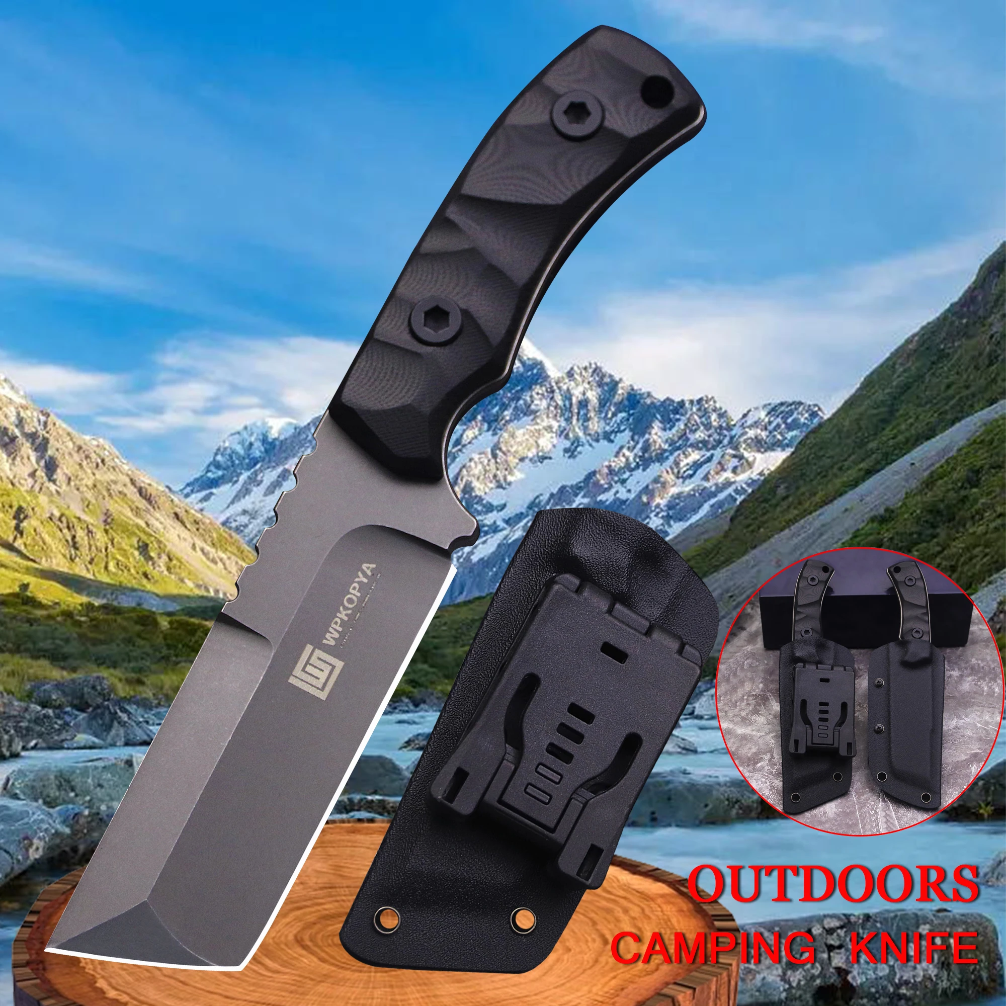 WPKOPYA-USA-Full-Tang-440c-steel-G10-shank-hunting-straight-knife ...