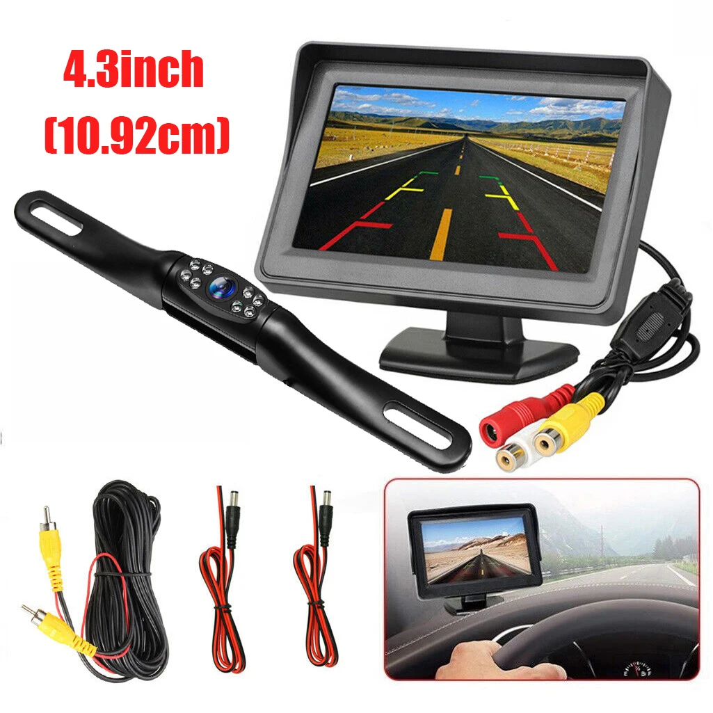 4-3Inch-Car-Reverse-Monitor-Rear-View-Camera-Backup-Camera-Kit-Car ...