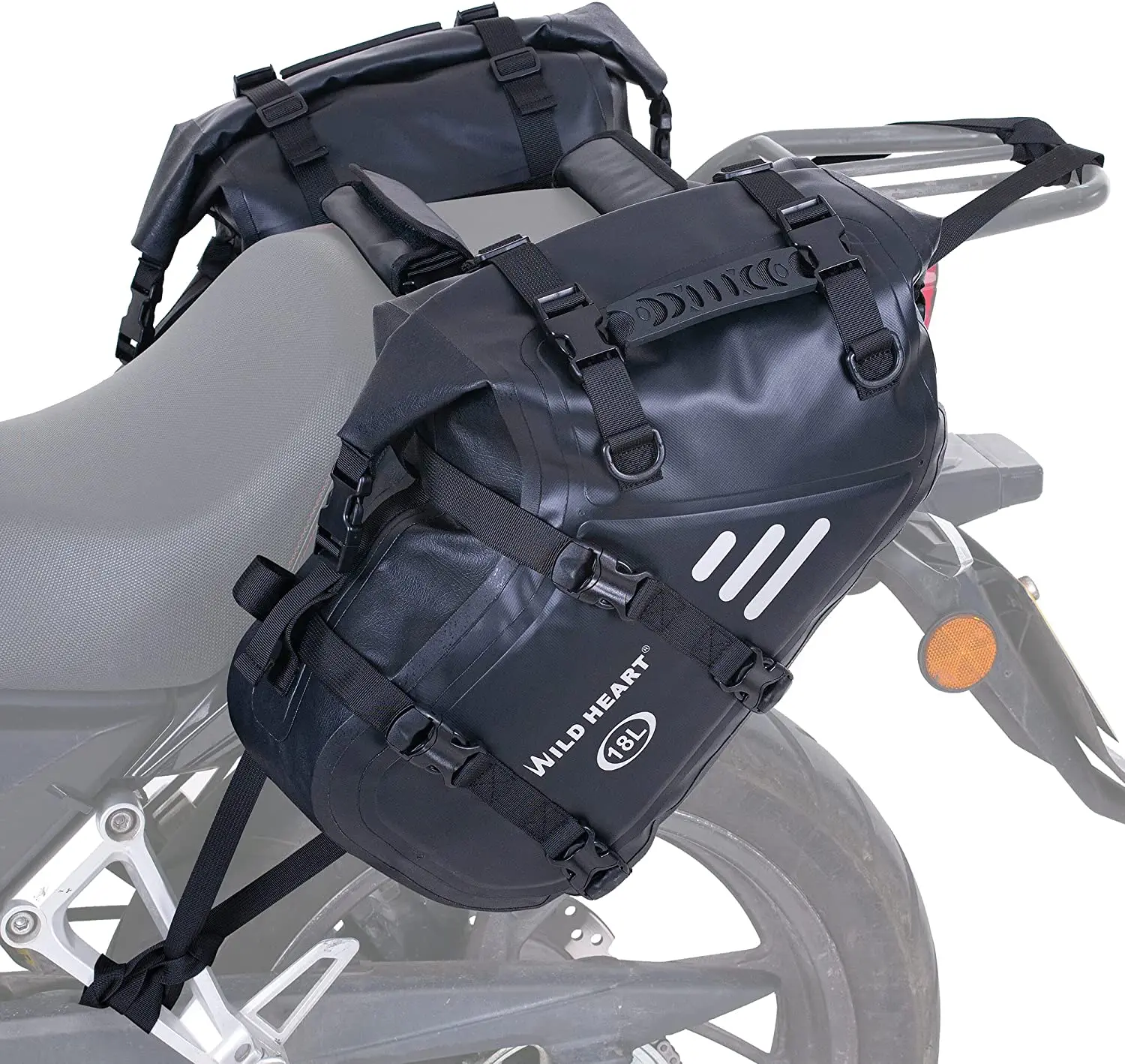 WILD HEART Motorcycle Saddlebags Waterproof 36L (18L*2) Motorcycle Side ...