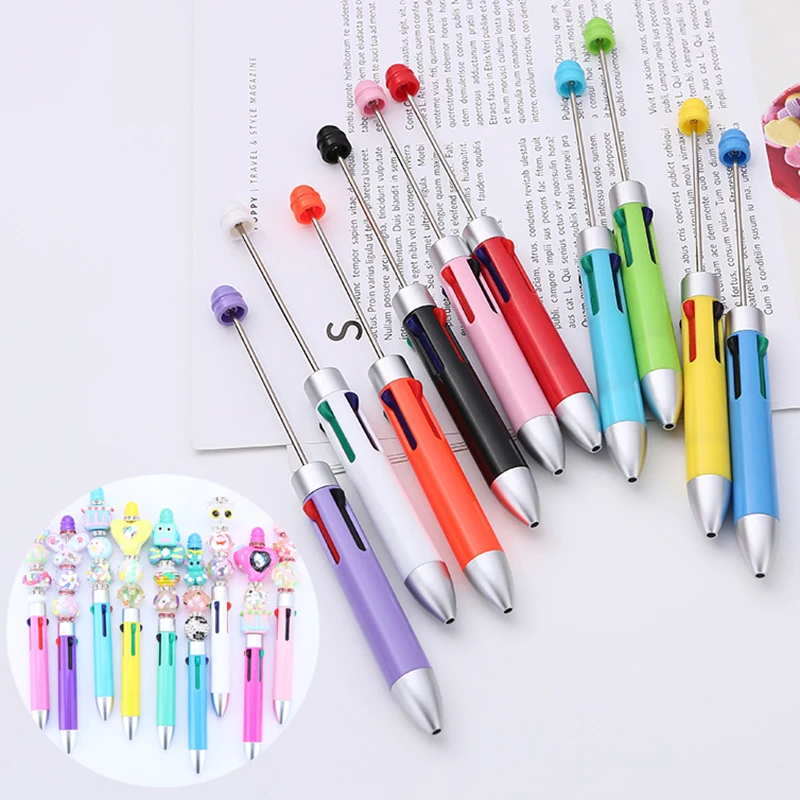 DIY-Creative-Business-Four-Color-Refill-Beaded-Pen-Cute-Beadable ...