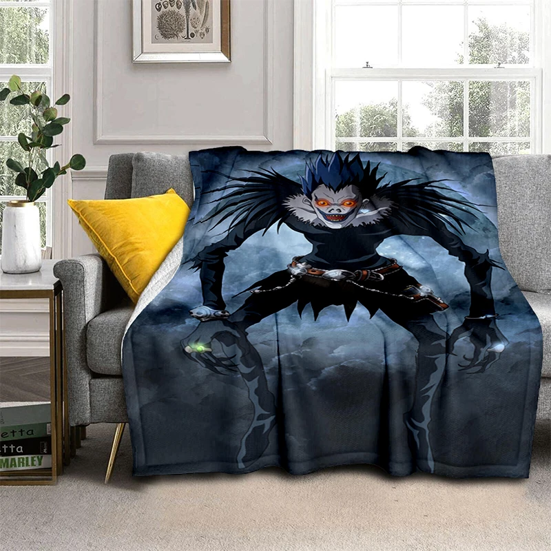 Death Note Printed Soft Plush Sofa Bed Throwing Cartoon Picnic Blankets ...