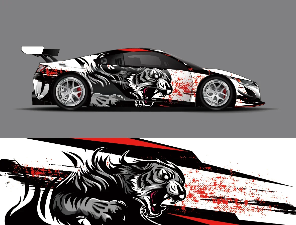 Full-Body-Racing-Car-Graphic-Decal-Vinyl-Wrap-Modern-Design-Vector ...