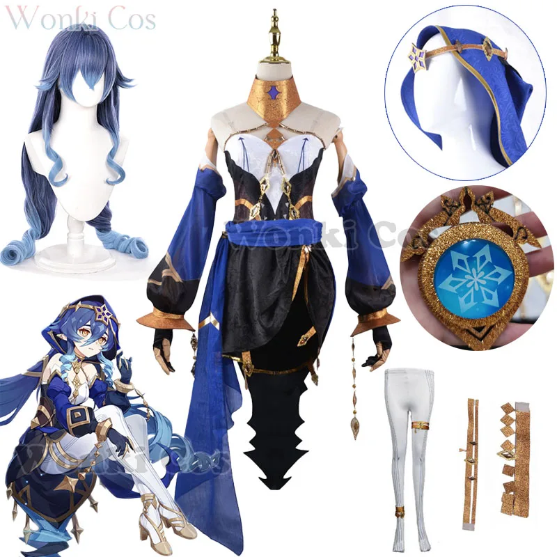 Genshin Layla Cosplay Costume Dress Wig Game Genshin Impact Layla ...