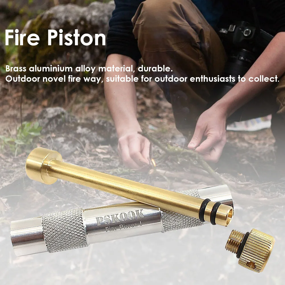 Brass-Fire-Piston-Kit-Outdoor-Emergency-Tools-Flame-Maker-Fire-Starter ...