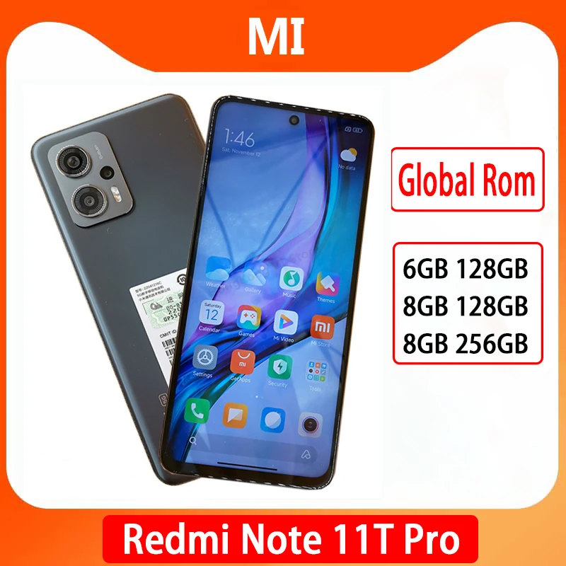Xiaomi Redmi Note 11T Pro Smartphone, ROM Global, Dimensão 8100, Núcleo ...