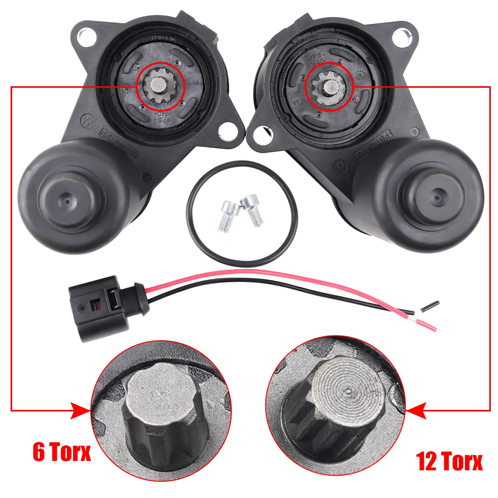 6/12 Torx Rear Caliper HandBrake Parking Servo Motor 3C0998281 For VW ...