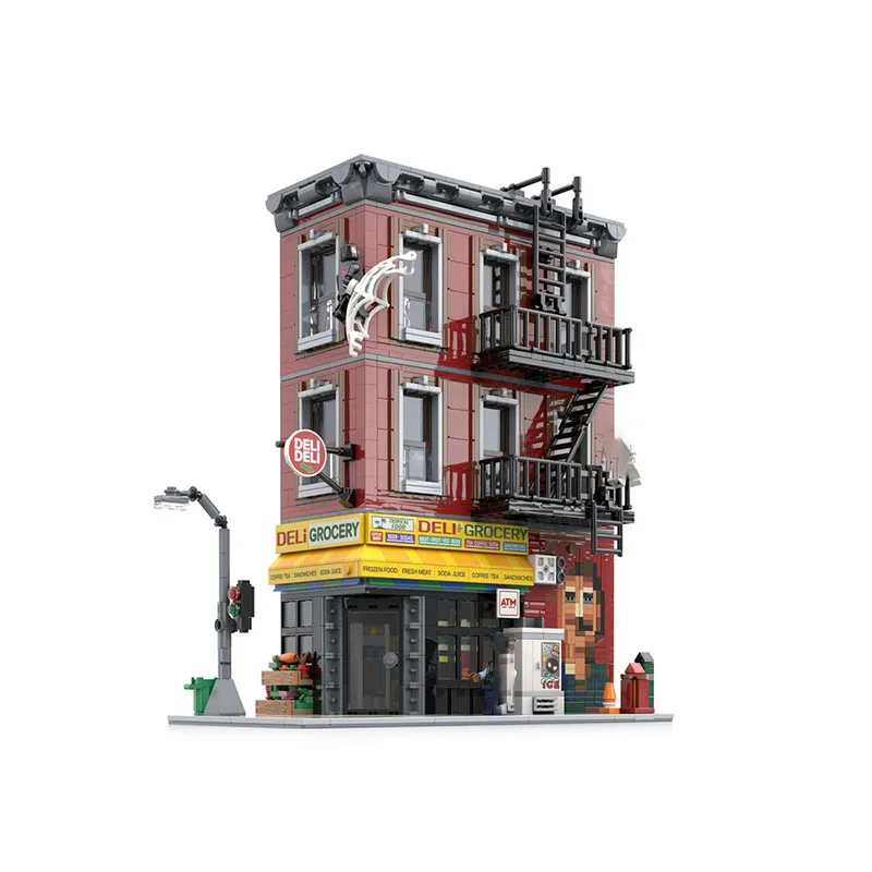 MOC City Street View Modular Deli Grocery Store Model DIY Creative ...