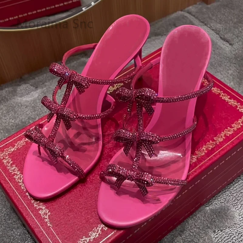 Rosy-Red-Rhinestone-Bow-Slippers-for-Women-Summer-Fairy-Style-Stiletto ...