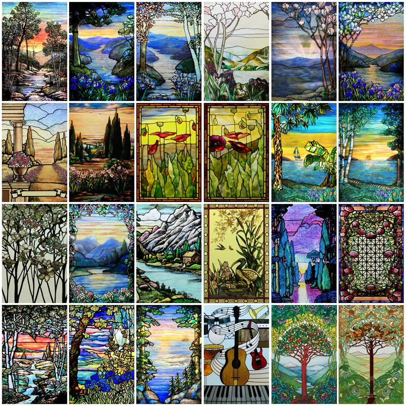 Custom-Size-Stained-Glass-Window-Film-Door-Stickers-Frosted-Privacy ...