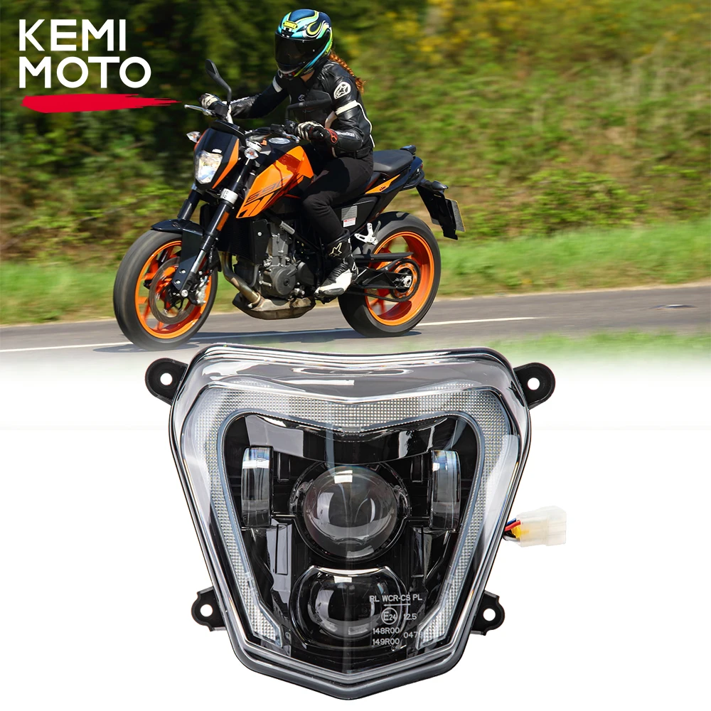 For-Duke-690R-2013-2017-LED-Headlight-E24-Motorcycle-High-Low-Beam-with ...