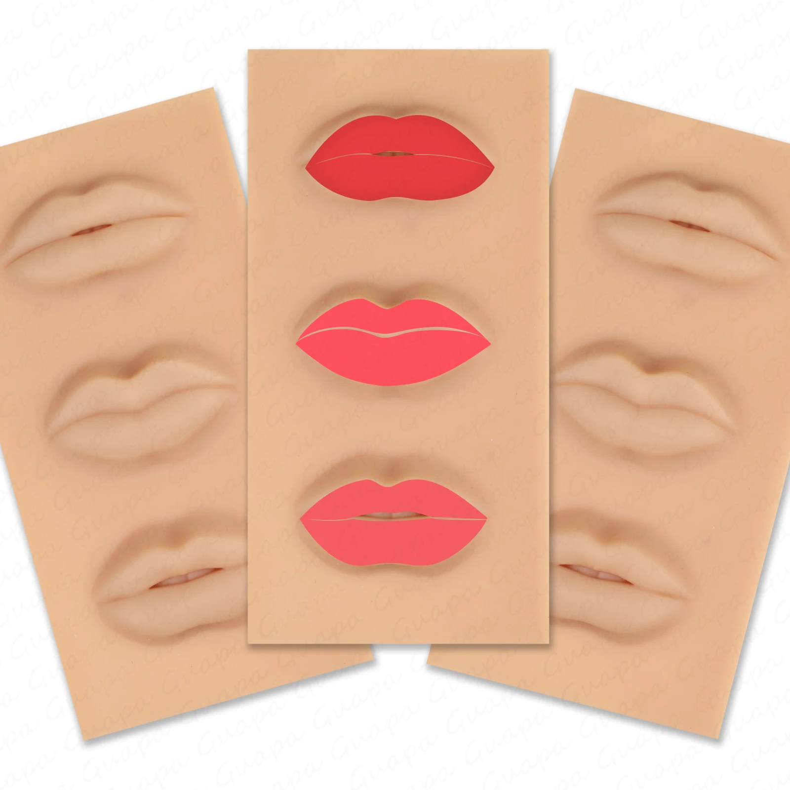 3 Different Shape of 5D Practice Silicone Lips Skin Permanent Makeup ...