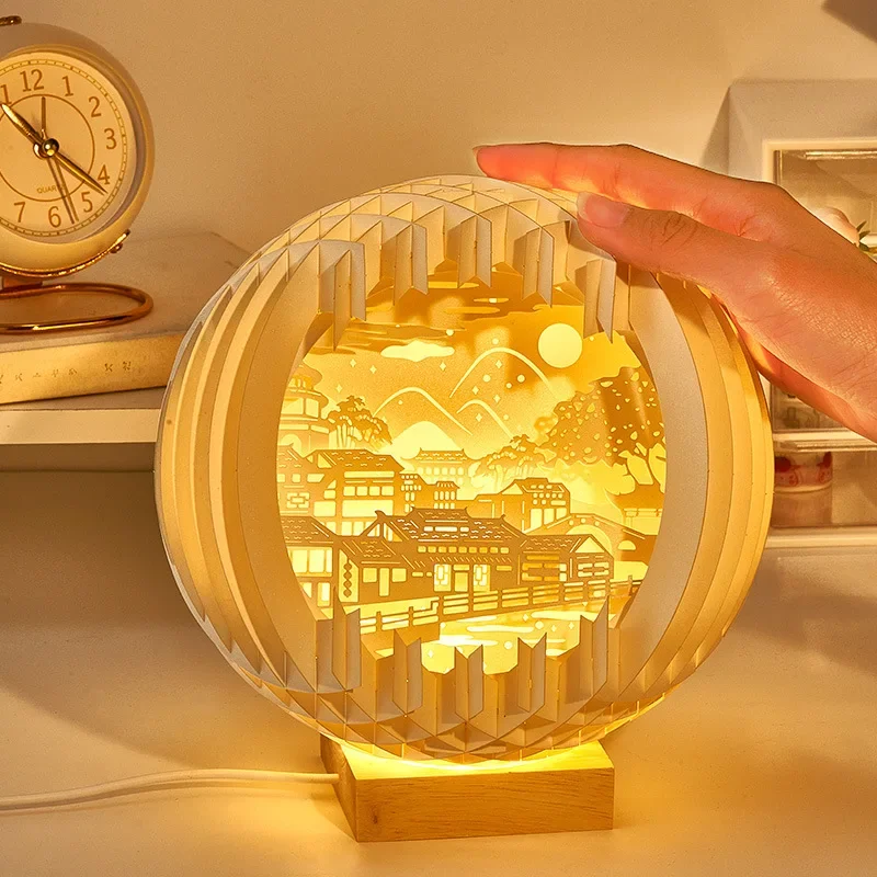 Creative-3D-Stereoscopic-LED-Paper-Carving-Lamp-with-Wood-Base-Cartoon ...
