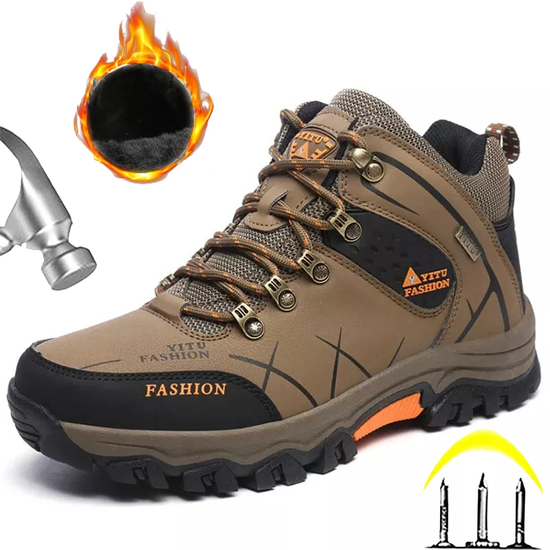 Hiking Shoes For Men High Top Mountain Climbing Shoes Male Platform ...