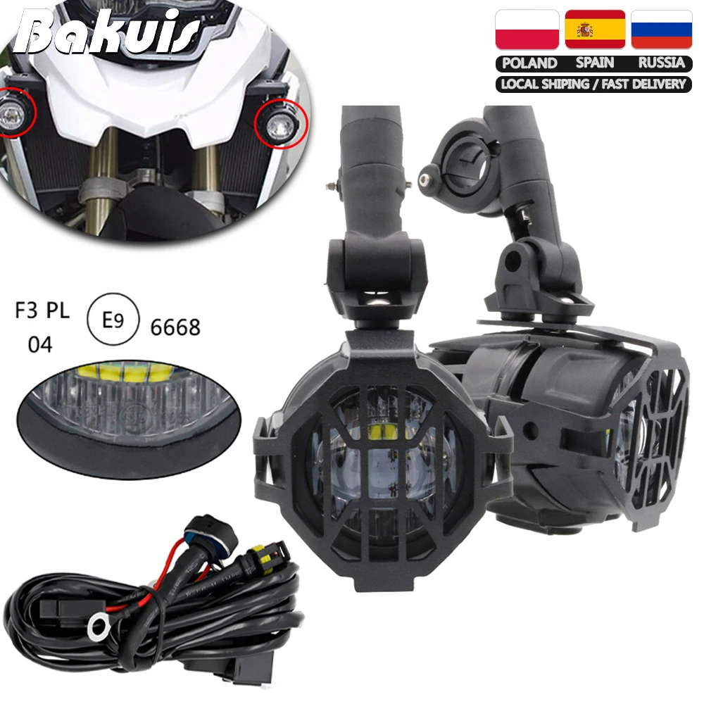 LED Auxiliary Fog Light Assemblie Driving Lamp For BMW R1200GS ADV F650GS K1600 F800GS F700GS ...