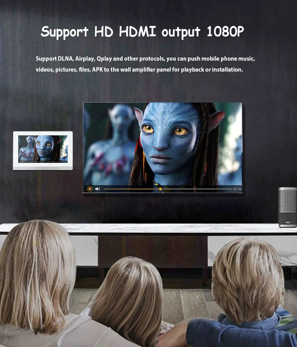 Smart Home Theater Bluetooth WIFI Wall Amplifier 7inch Touch Screen ...
