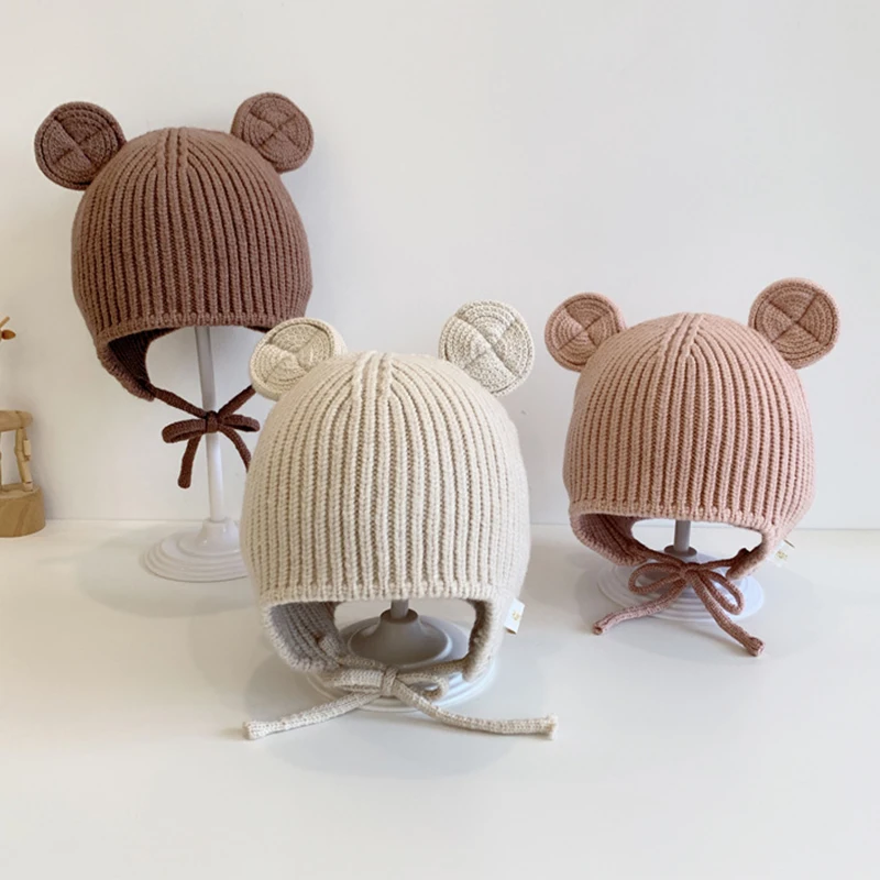 Cute Baby Hat With Ears Autumn Winter Toddler Boys Girls Knitted Beanie ...