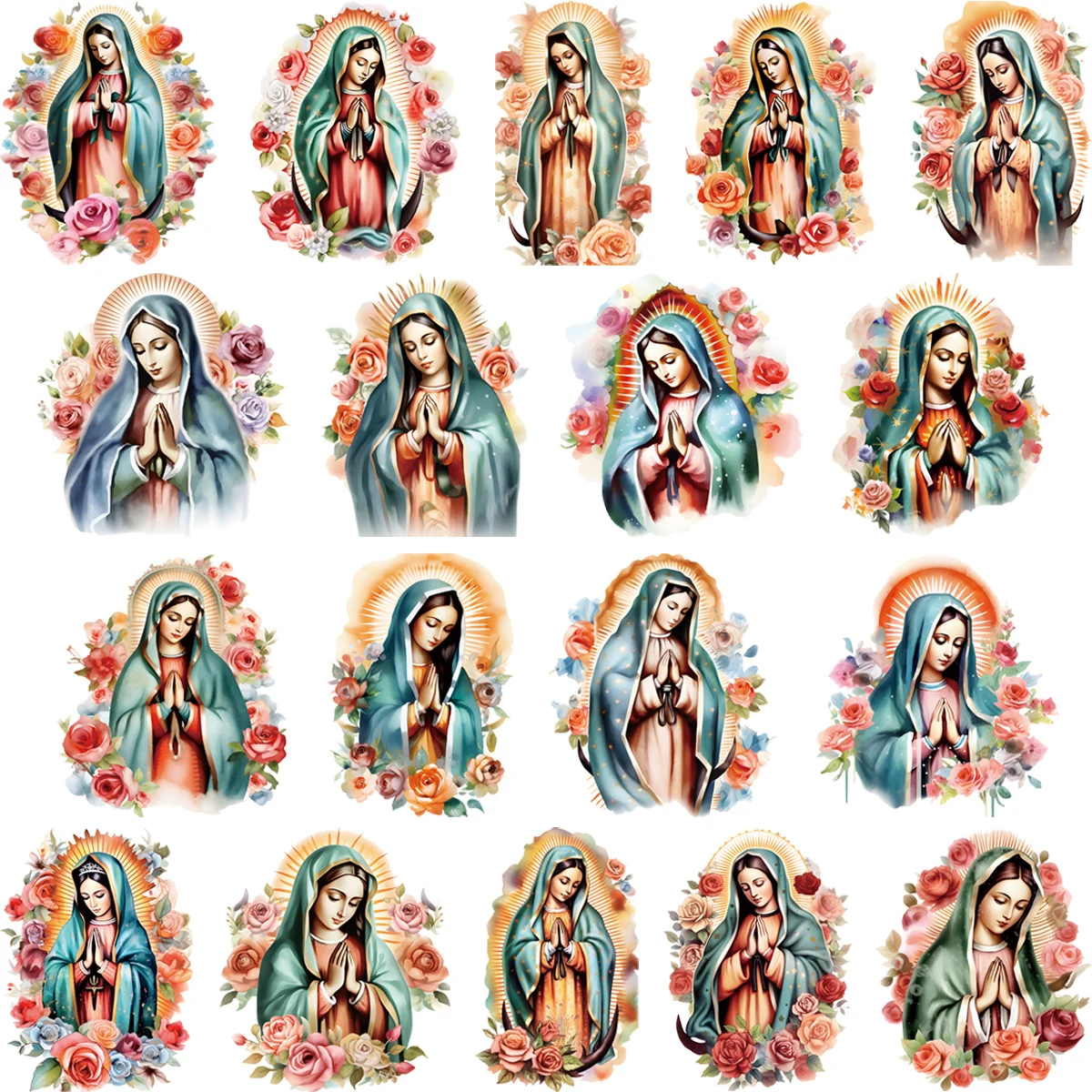 Woman-God-Thermal-Press-Stickers-Virgin-Mary-Diy-Hoodies-Tops-Thermal ...