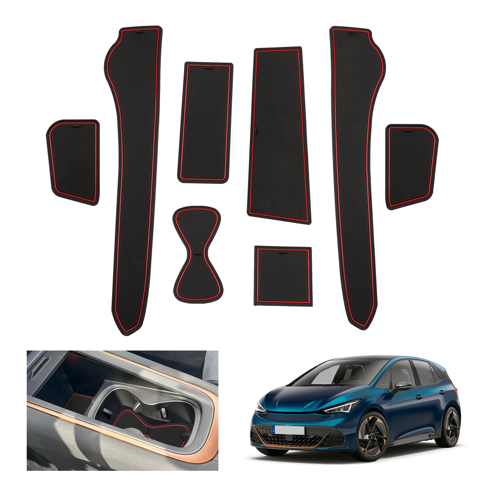 RUIYA for Seat Cupra Born 2022 2023 2024 Car Door Groove Mat Anti-slip ...