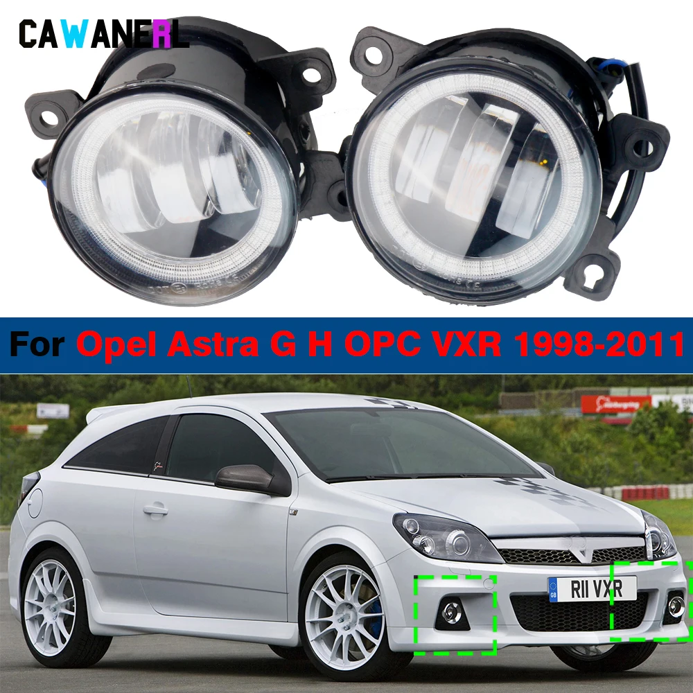 1 Pair Car LED Fog Light Angel Eye DRL For Opel Vauxhall Astra G H OPC ...