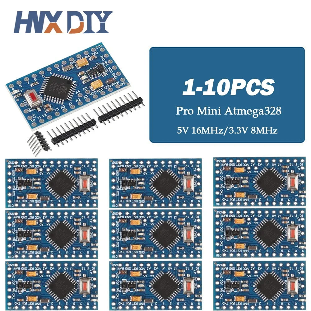 1-10pcs Pro Mini 328 Atmega328P 3.3V 5V 16MHZ ATMEGA328 328P Mini ...