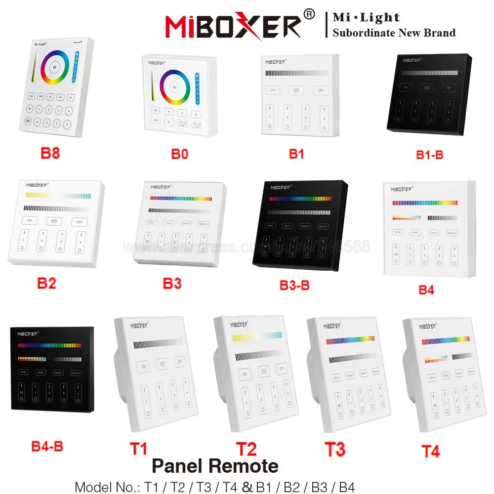 Miboxer B0/b1/b1-b/b2/b3/b3-b/b4/b4-b/b8/t1/t2/t3/t4 Brightness/cct/rgb ...