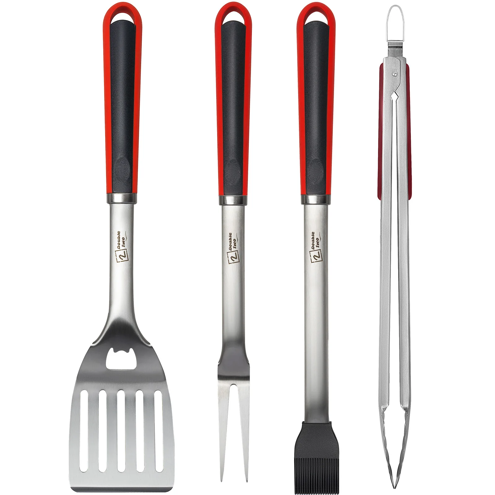 4PCS BBQ Tool Set, BBQ Tong&Fork&Spatula&Brush, Grill Accessories Tools ...