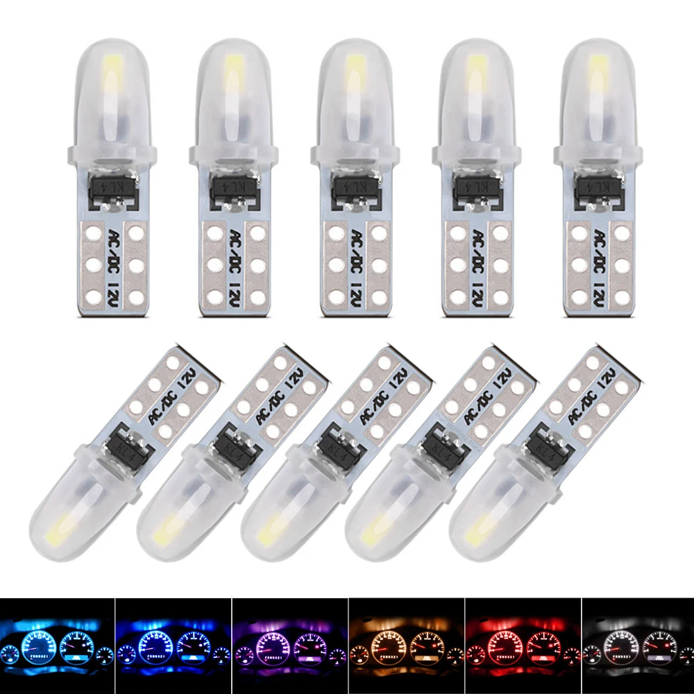 5/10 Pcs T5 Auto Car Dashboard Lights 2 3014 SMD Reading Instrument ...