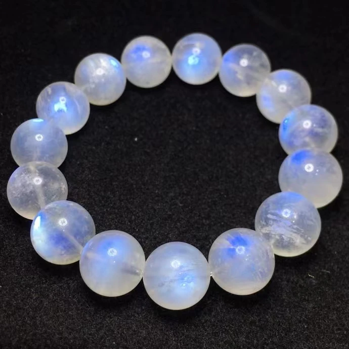 Natural-Blue-Light-Moonstone-Clear-Round-Beads-Bracelet-14mm-Stretch-Crystal-Fashion-Bracelet ...