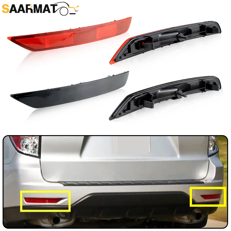 2pcs OEM#84281SC010 84281SC000 Rear Bumper Reflector Red/Black Shells ...