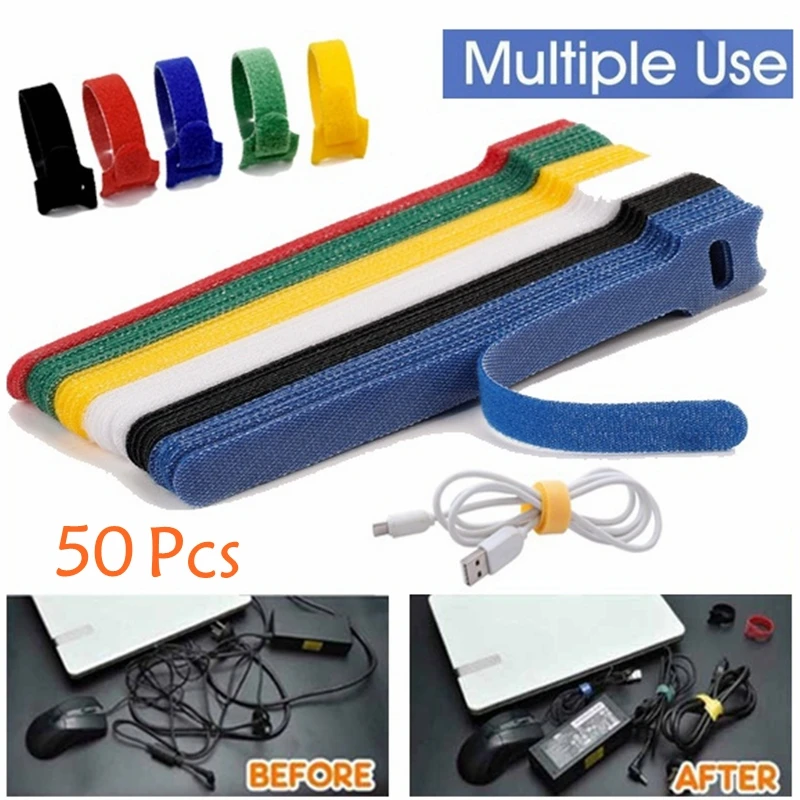 30-50-Pcs-Reusable-Cable-Tie-Cable-Management-Tape-Cable-Management ...