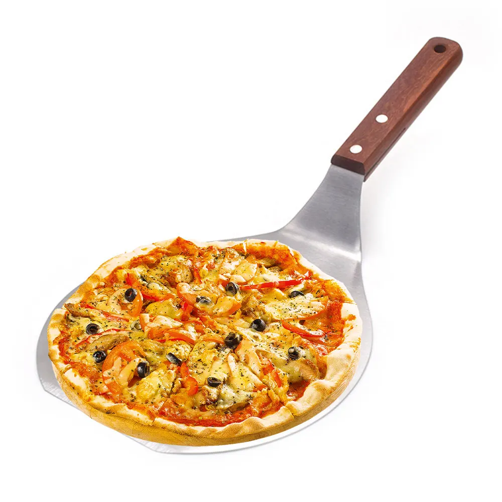 Stainless-Steel-Pizza-Peel-Round-Pizza-Spatula-with-Wood-Handle-Cake ...